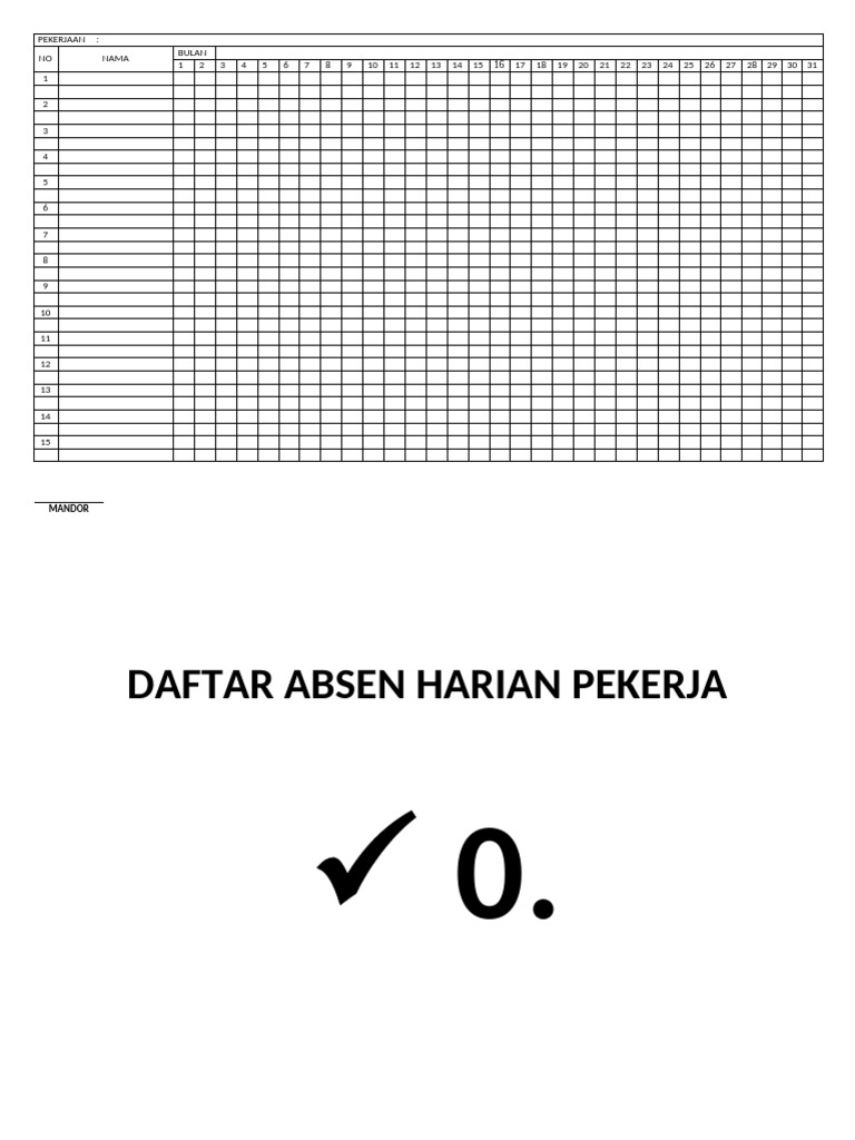 Absen Harian Pekerja | PDF