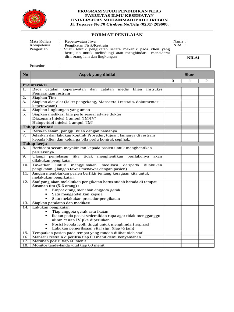 SOP Pemasangan Restrain | PDF