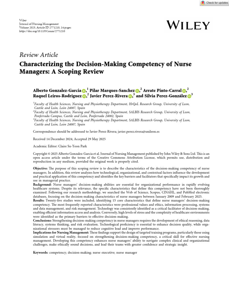 Characterizing The Decision Making Competency of Nurse | PDF ...