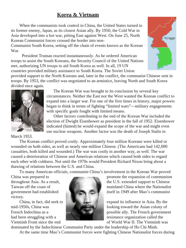 Korea and Vietnam: Cold War Conflicts | PDF | Korean War | French Indochina