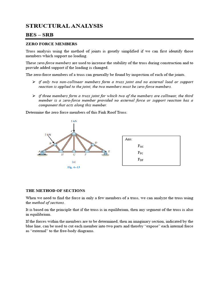 Zero Force Members in Truss Analysis | PDF | Truss | Structural Analysis