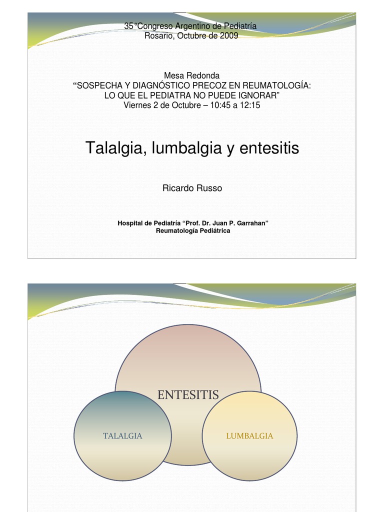 Entesitis | PDF | Dolor lumbar | Artritis
