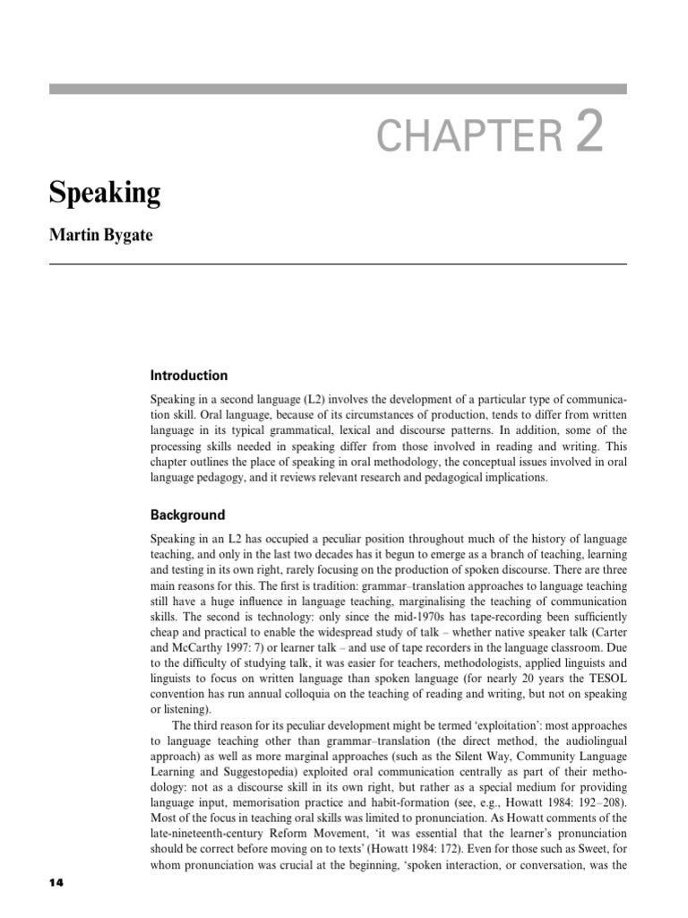 Speaking by Martin Bygate | PDF