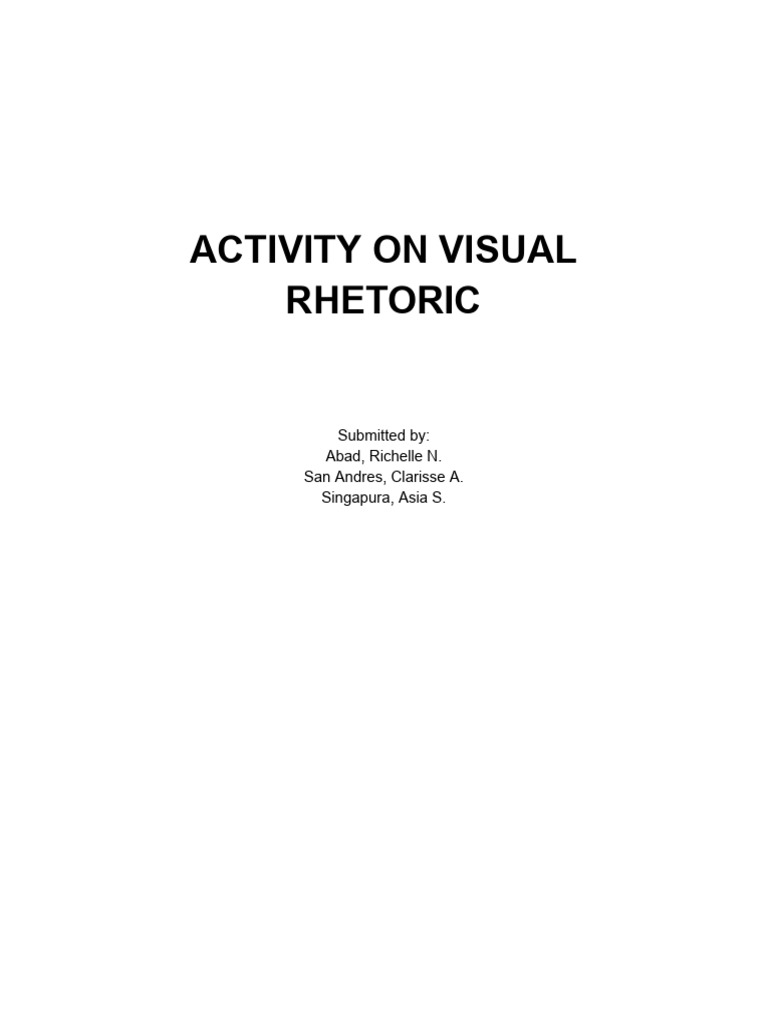 Visual Rhetoric Activity | PDF