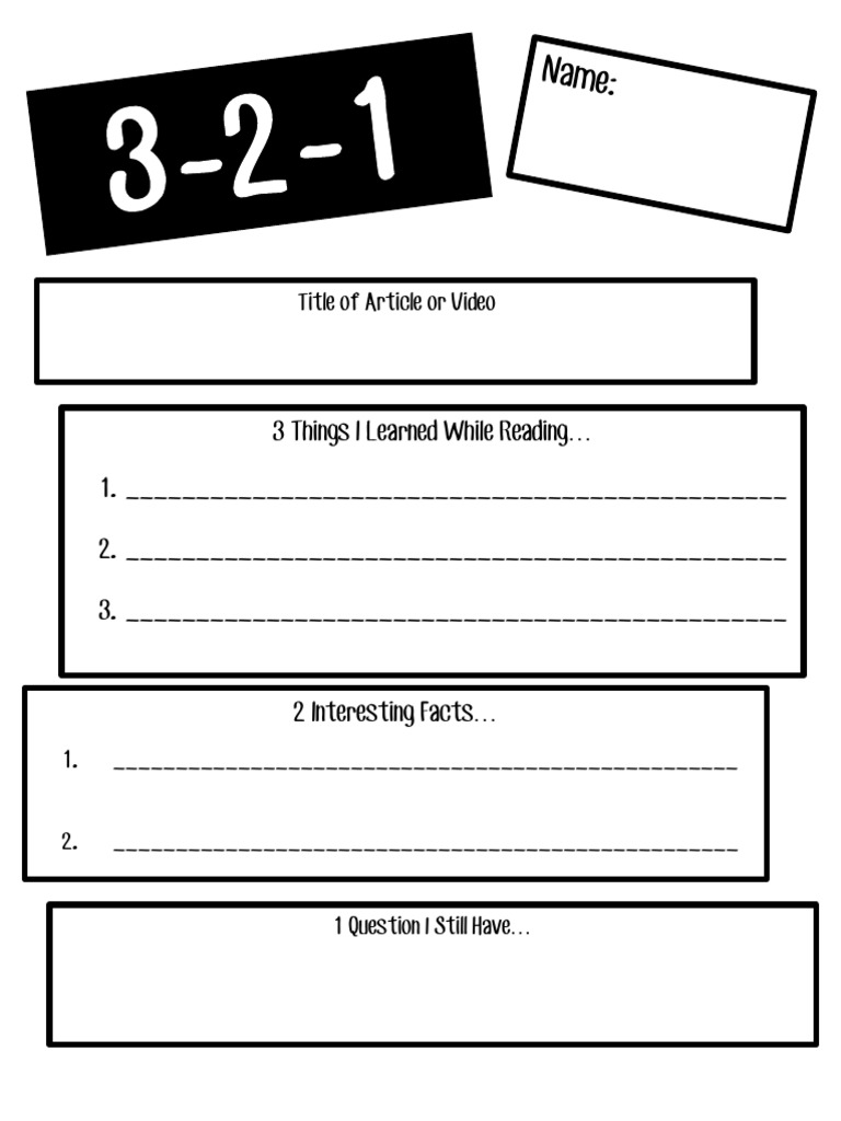3 2 1template | PDF
