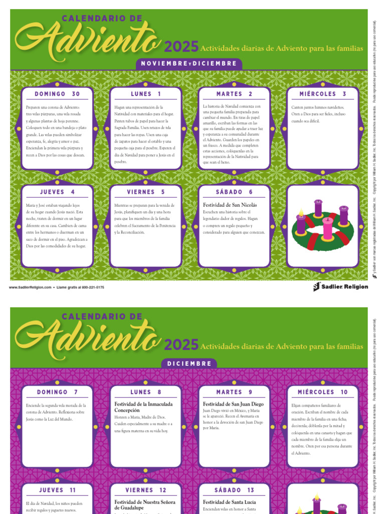 REL - SP - DL - Advent Calendar - 2025 | PDF | Navidad | Adviento