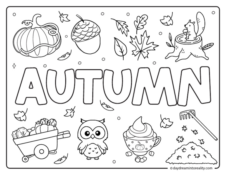 Atumn Fall Doodles Coloring Page | PDF