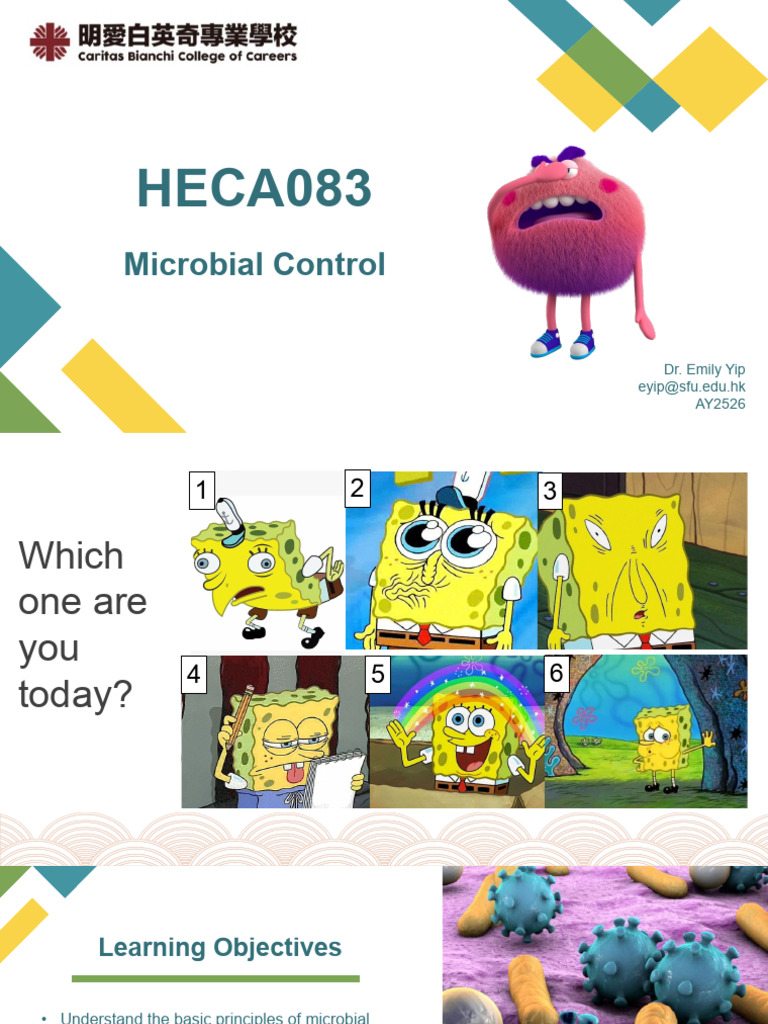 HECA083 AY2526 Microbial Control | PDF | Disinfectant | Antimicrobial