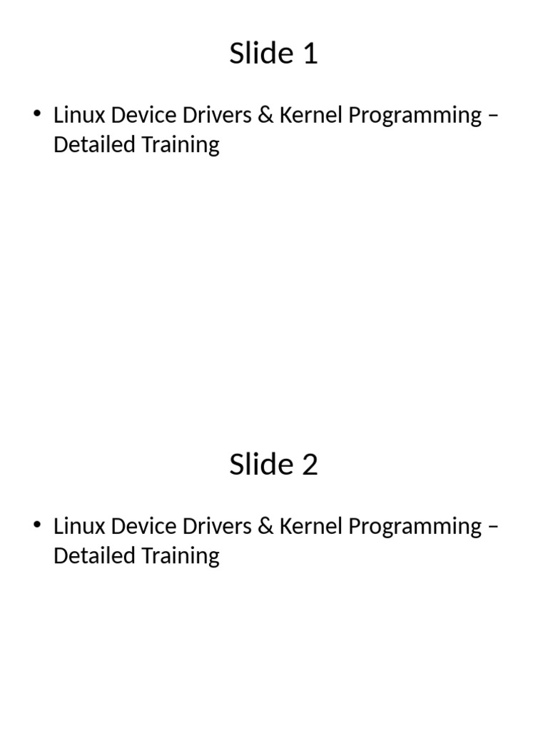 Linux Device Drivers 80 Slides | PDF | Linux | Device Driver