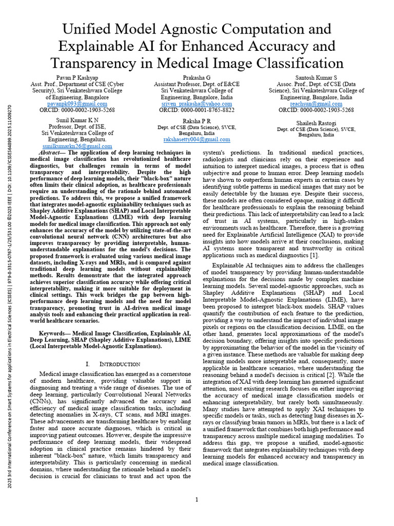 Unified Model Agnostic Computation and Explainable AI for Enhanced Accuracy and Transparency in ...