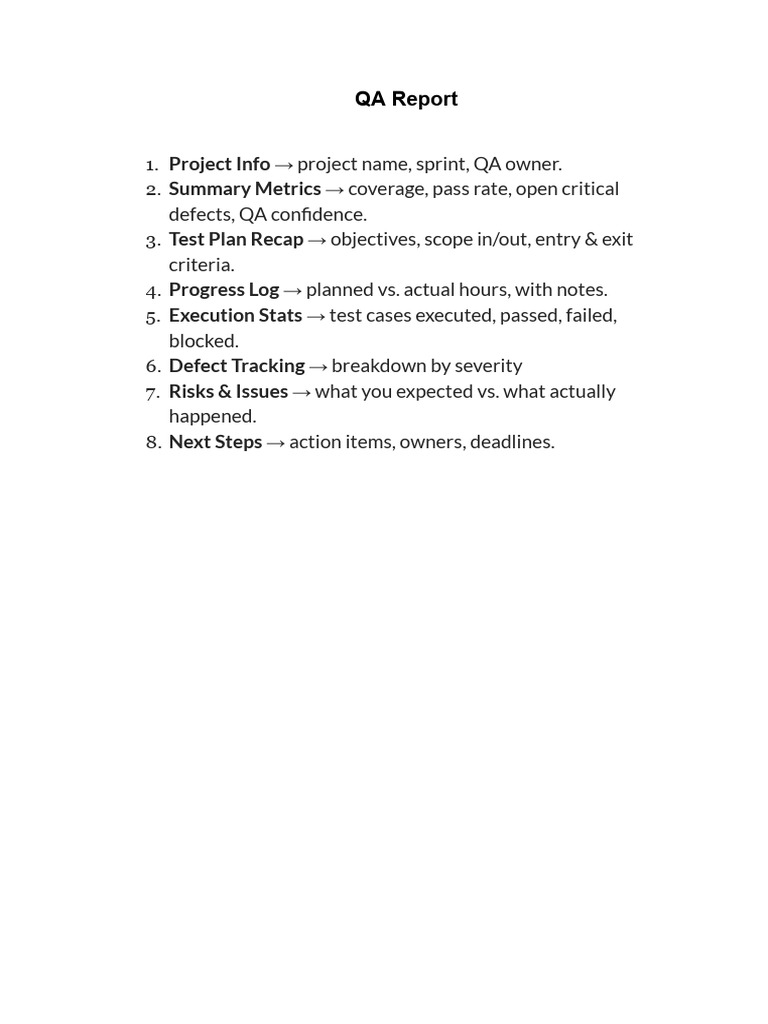 QA Report | PDF