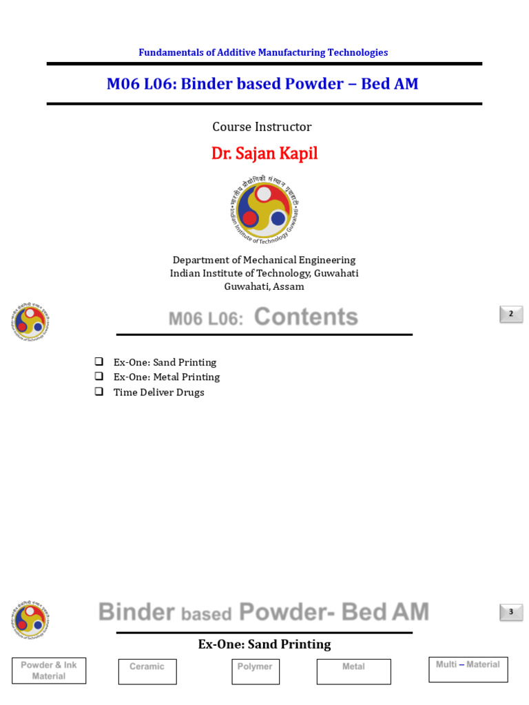 M06L06 Binder Based Power-Bed AM | PDF | 3 D Printing | Tablet (Pharmacy)