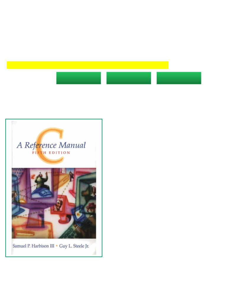 C A Reference Manual 5th Edition by Samuel P. Harbison pdf version | PDF