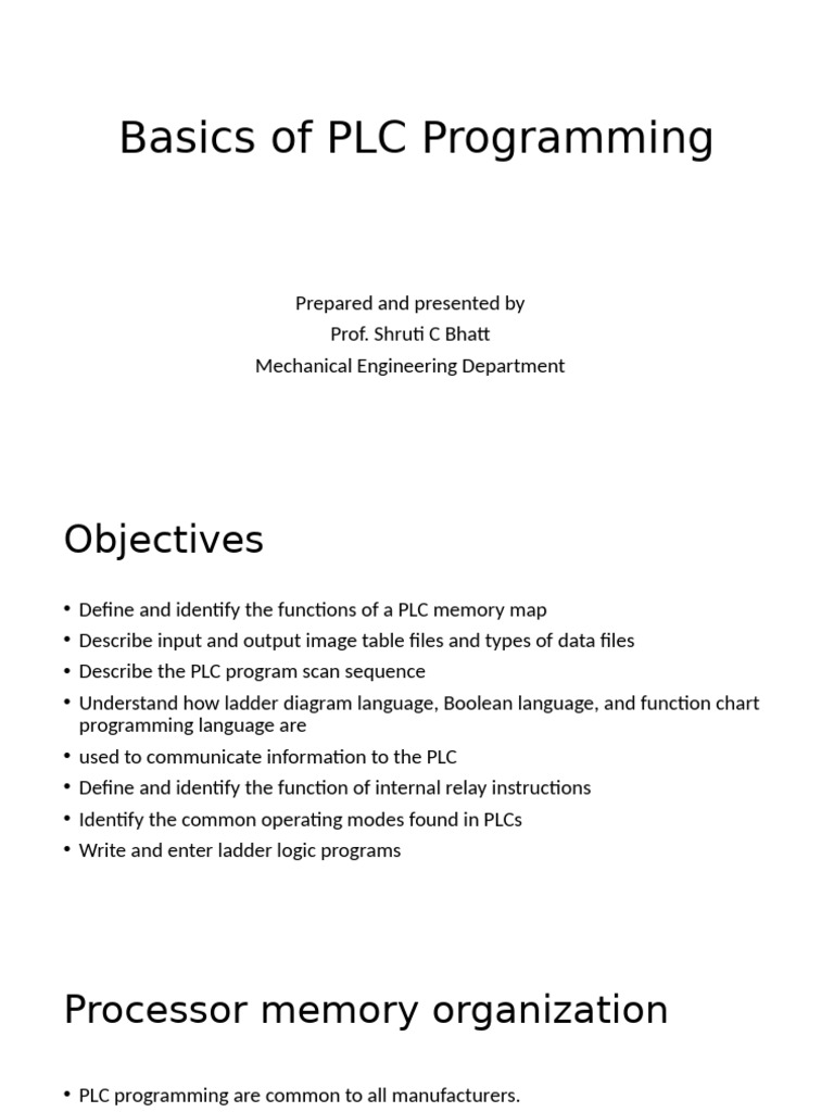 Basics of PLC Programming | PDF | Programmable Logic Controller | Computer Program