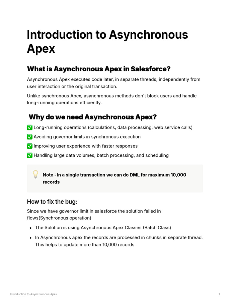 Understanding Asynchronous Apex in Salesforce | PDF | Thread (Computing ...