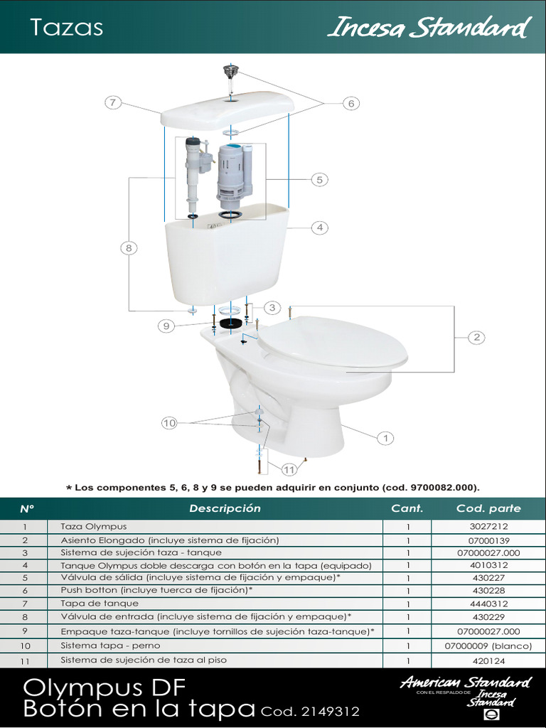 Componentes Taza Olympus DF y Accesorios | PDF