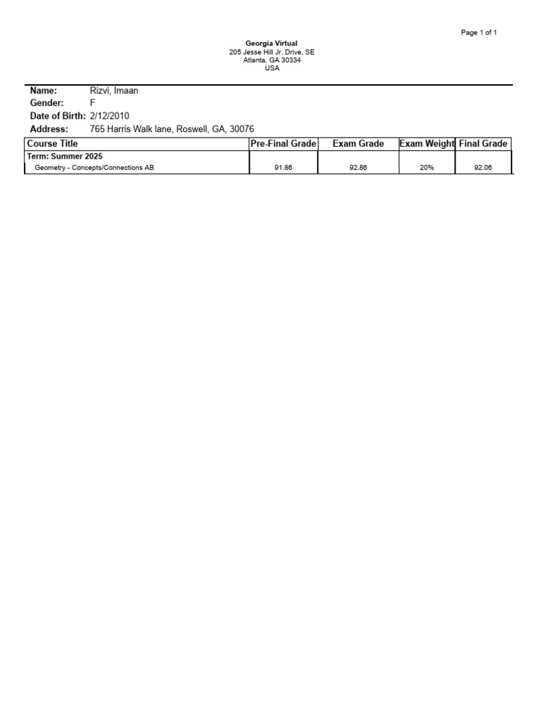 Transcript Report | PDF