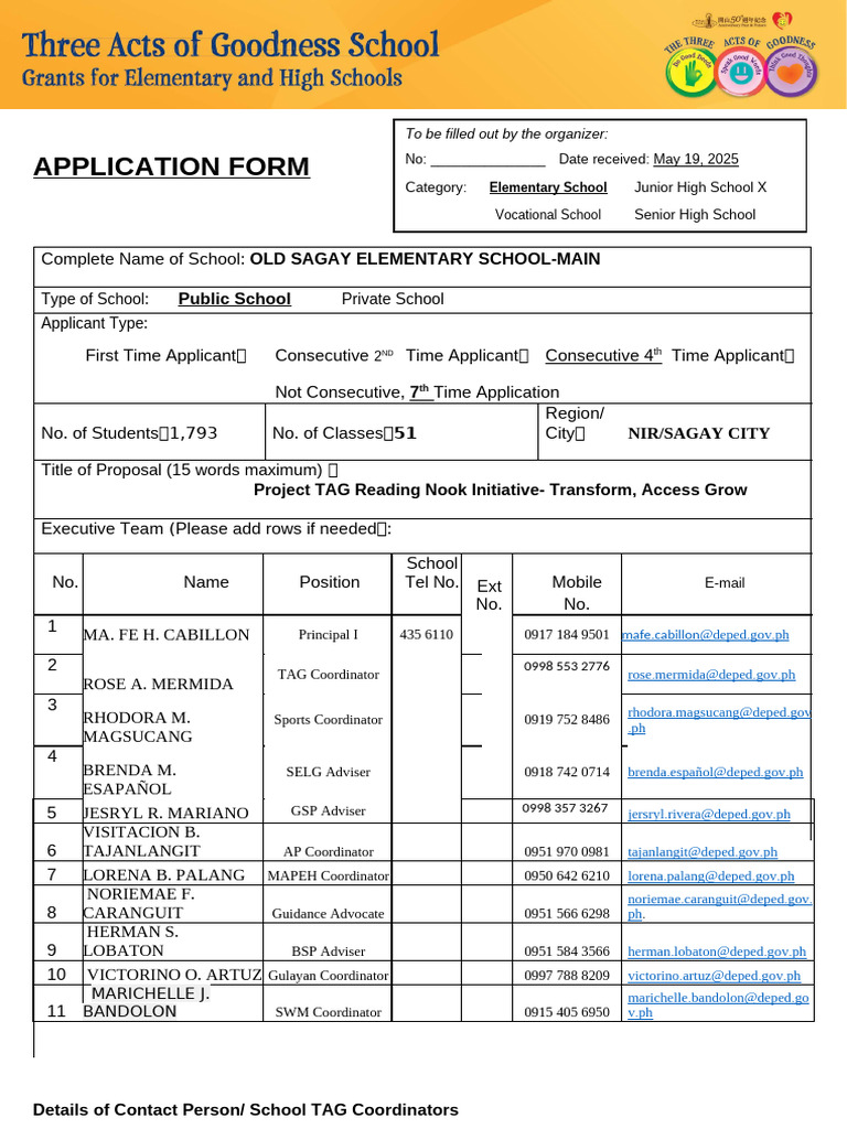 Old Sagay Elementary School-Main - Cycle 10 Proposal | PDF | Literacy ...
