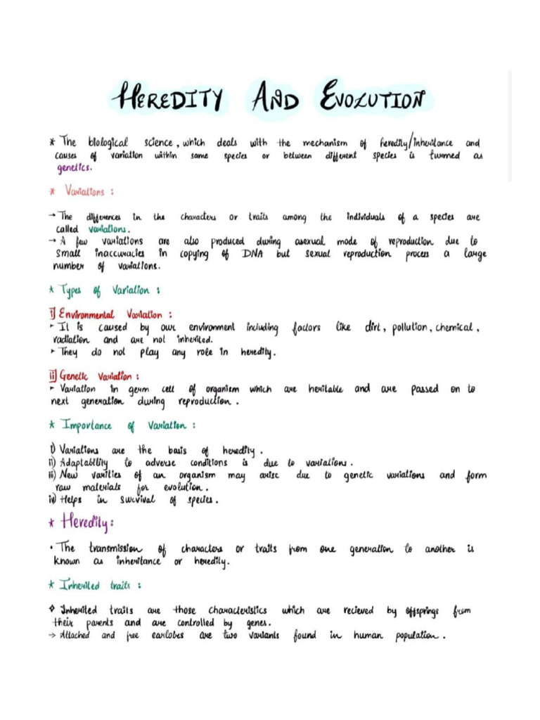 Heredity and Evolution | PDF