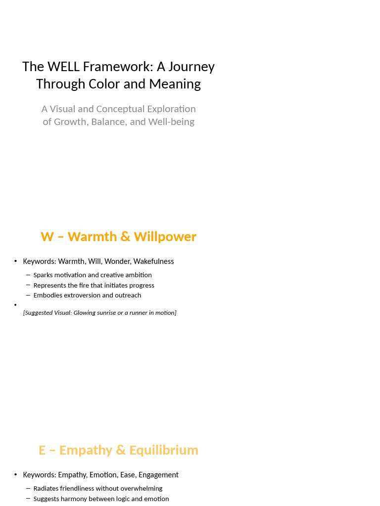 WELL Framework Presentation | PDF