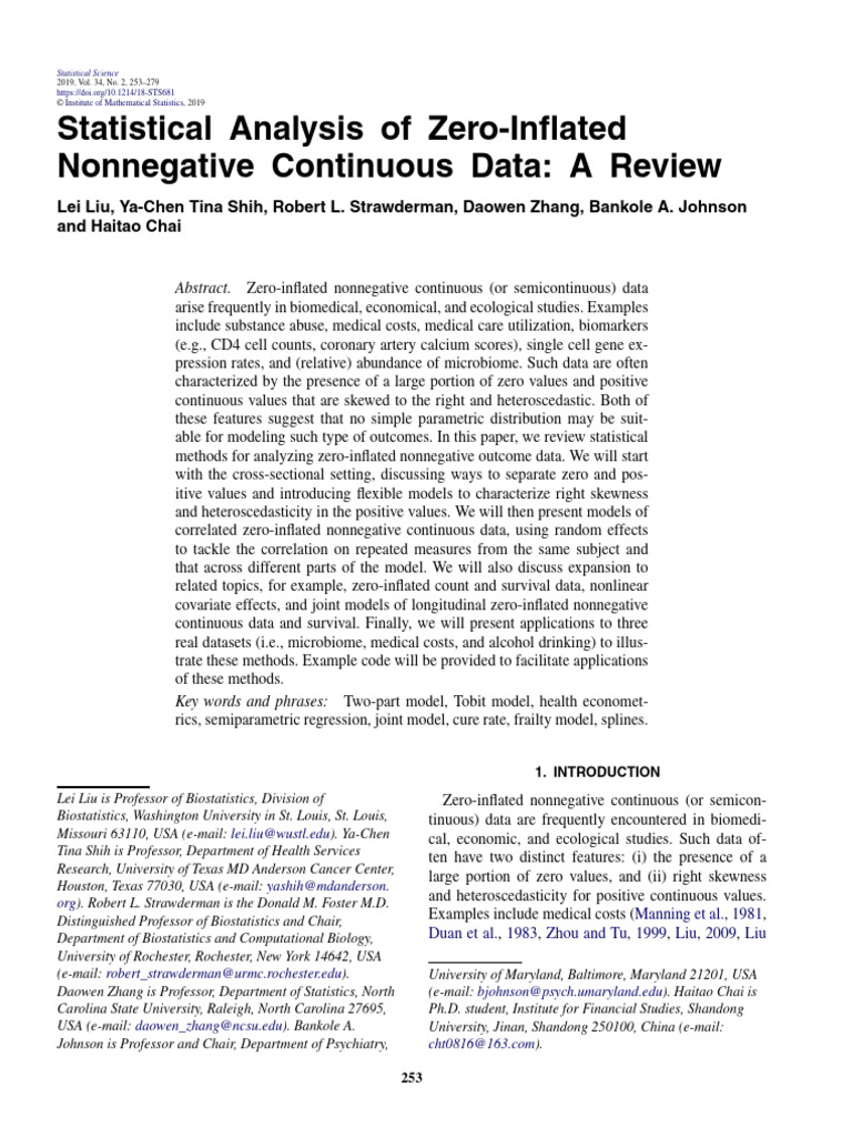 Review of Zero-Inflated Data Analysis | PDF | Normal Distribution ...
