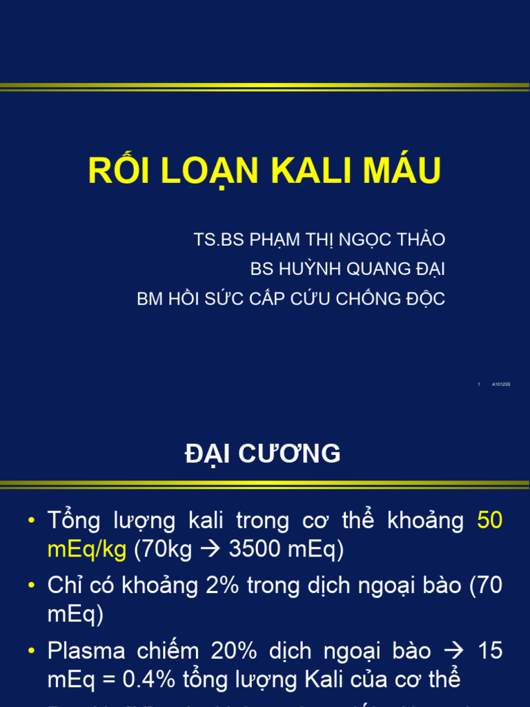 Rối Loạn Kali Máu - bs Dai - hscccd | PDF