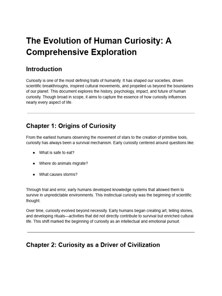 The Evolution of Human Curiosity: A Comprehensive Exploration | PDF ...