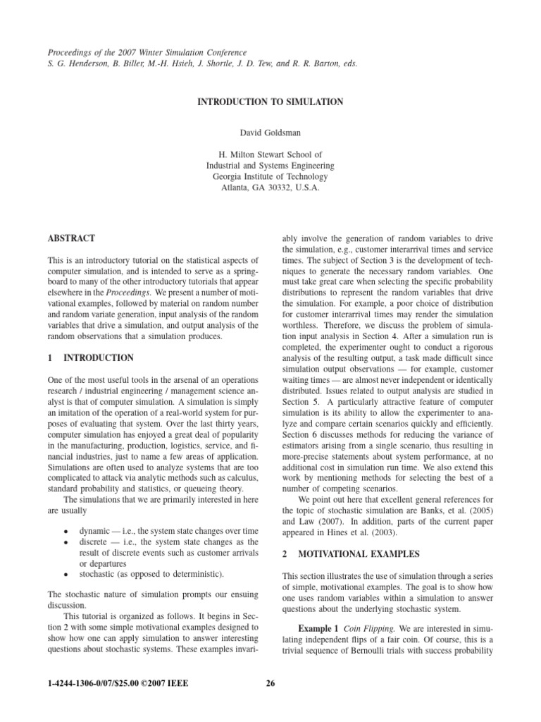 Introduction To Simulation | PDF | Probability Distribution | Simulation