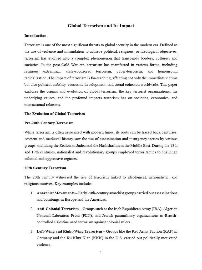 Global Terrorism and Its Impact | PDF | Failed State | Nationalism