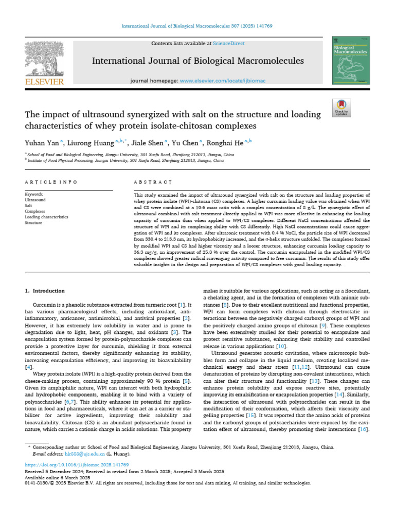The Impact of Ultrasound Synergized With Salt On The Structure and ...