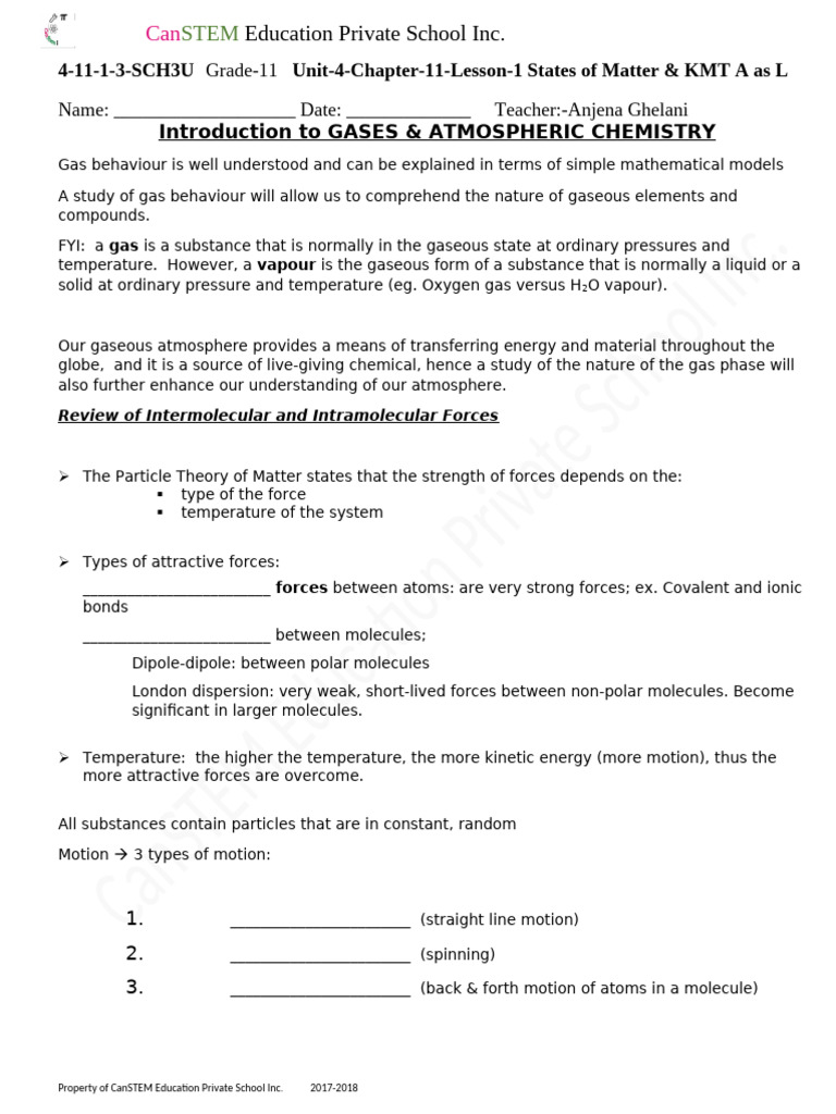4-11!1!3-States of Matter and KMT | PDF | Gases | Liquids