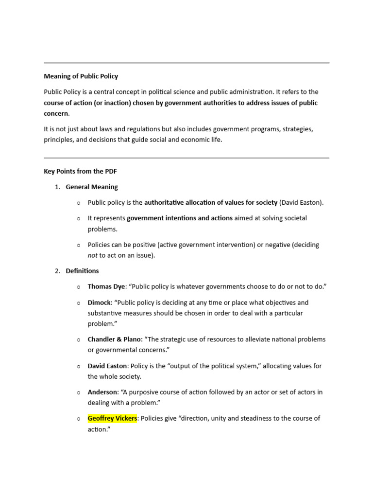 Understanding Public Policy Dynamics | PDF | Policy | Subsidy