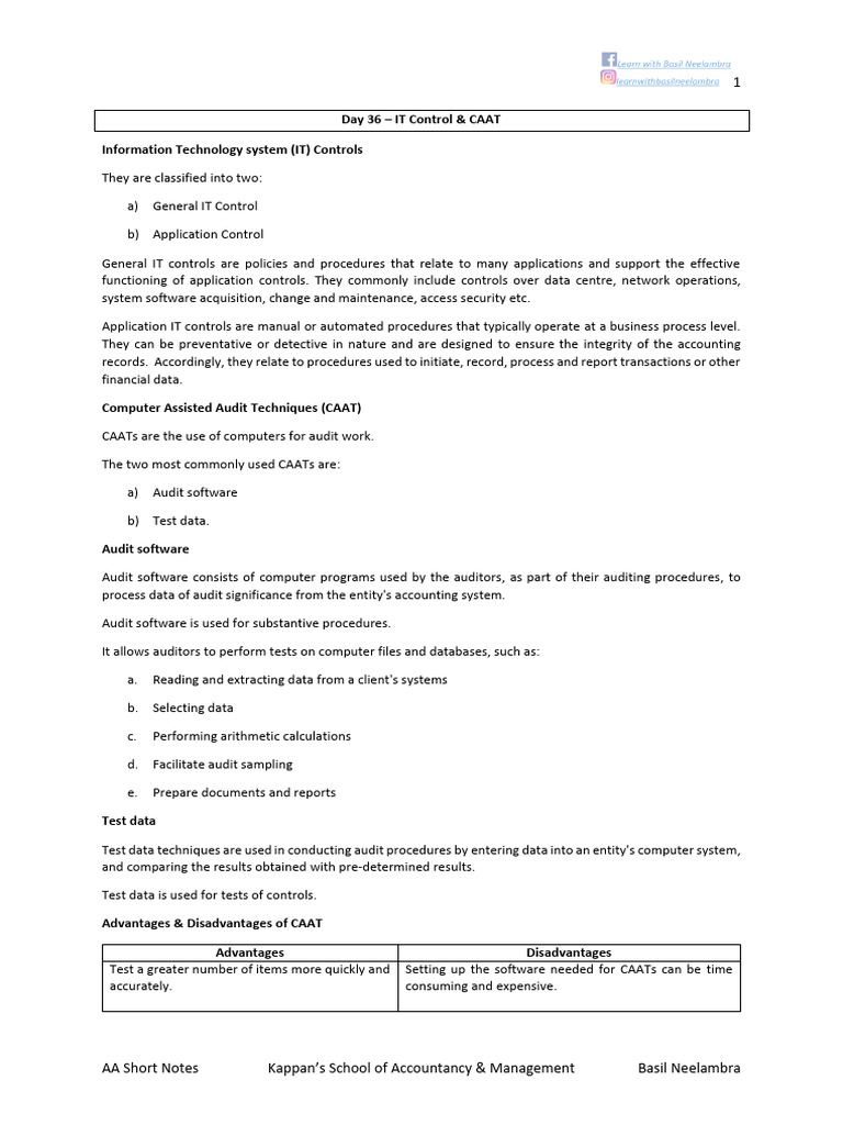 35.it Control& Caat | PDF | Audit | Data