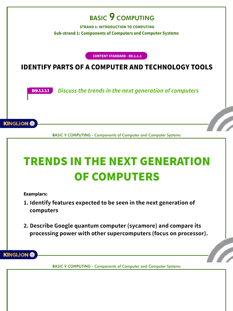 Trends in The Next Generation of Computers Basic 9 | PDF