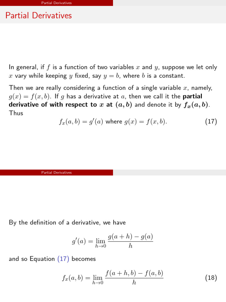 Partial Derivatives | PDF | Derivative | Gradient