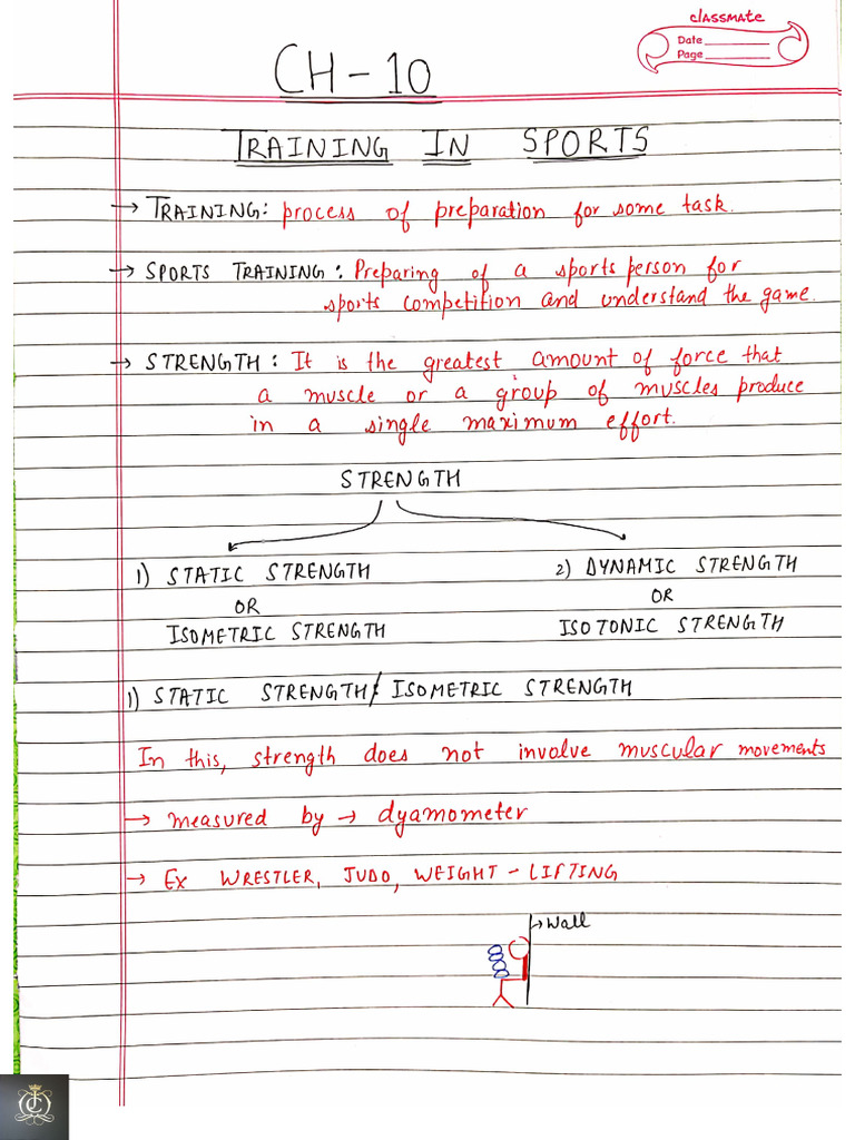 Chapter 10 Training in Sports Class 12 Physical Education Notes | PDF