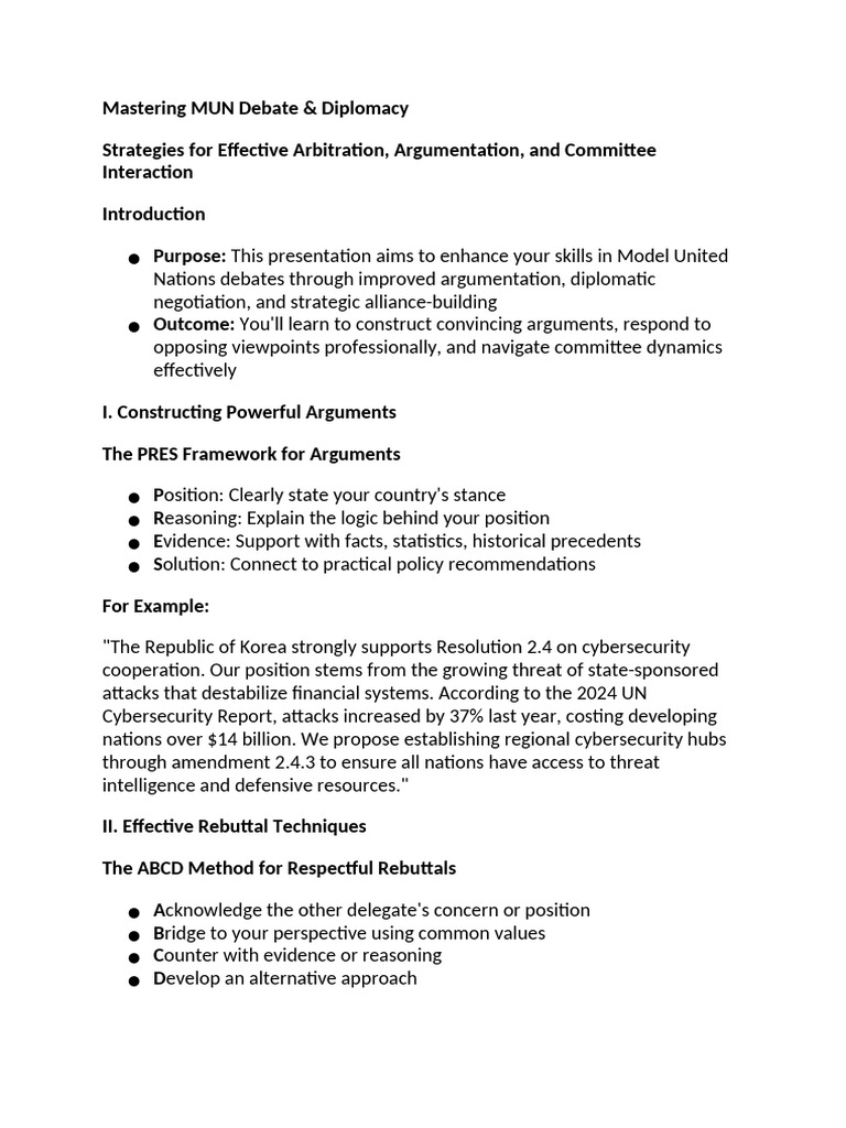 Mastering MUN Debate | PDF | Computer Security | Security