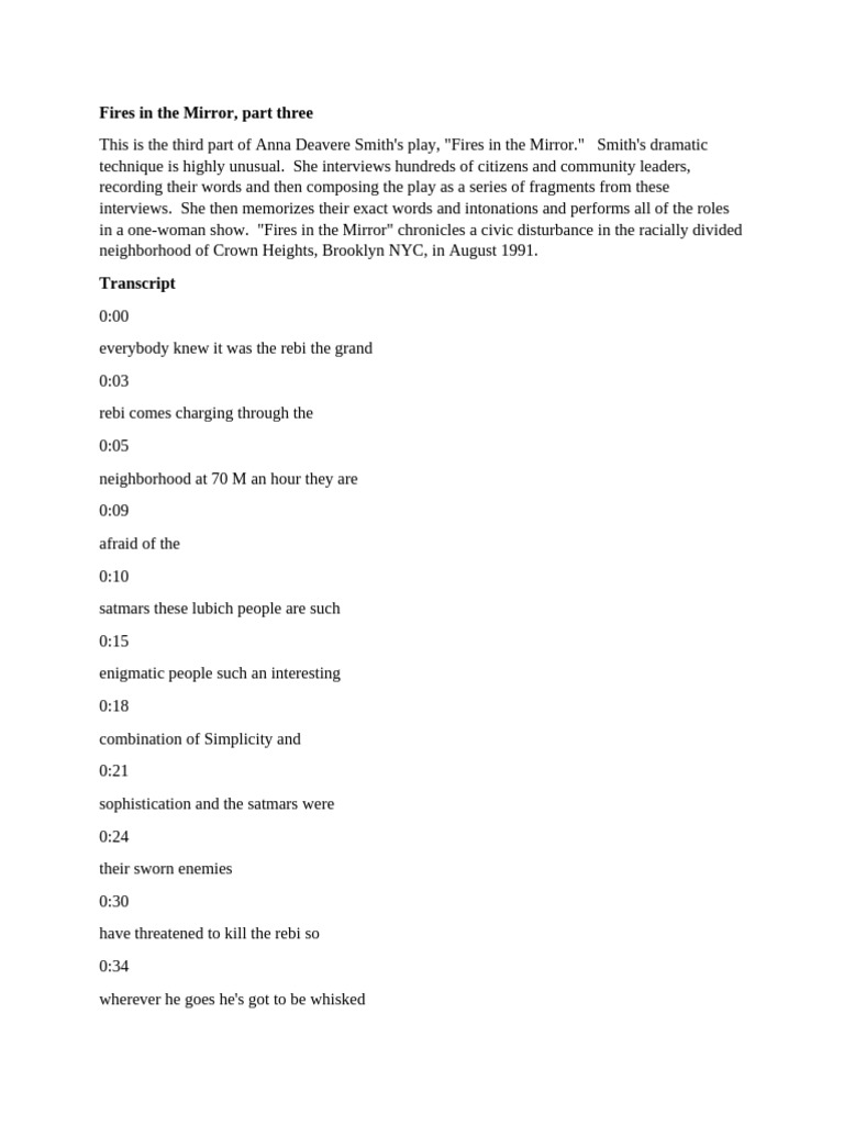 Fires in The Mirror, Part Three | PDF