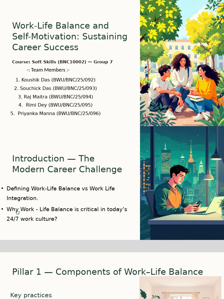 Work Life Balance and Self Motivation Sustaining Career Success | PDF ...