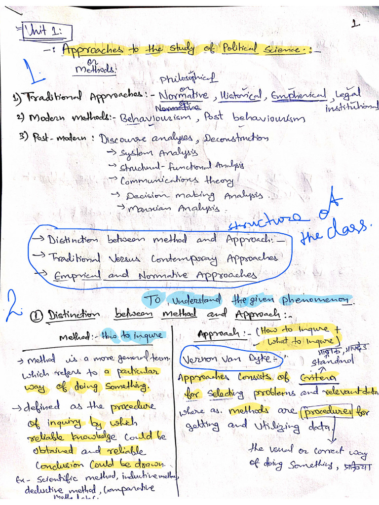 Approach To The Study of Political Science | PDF