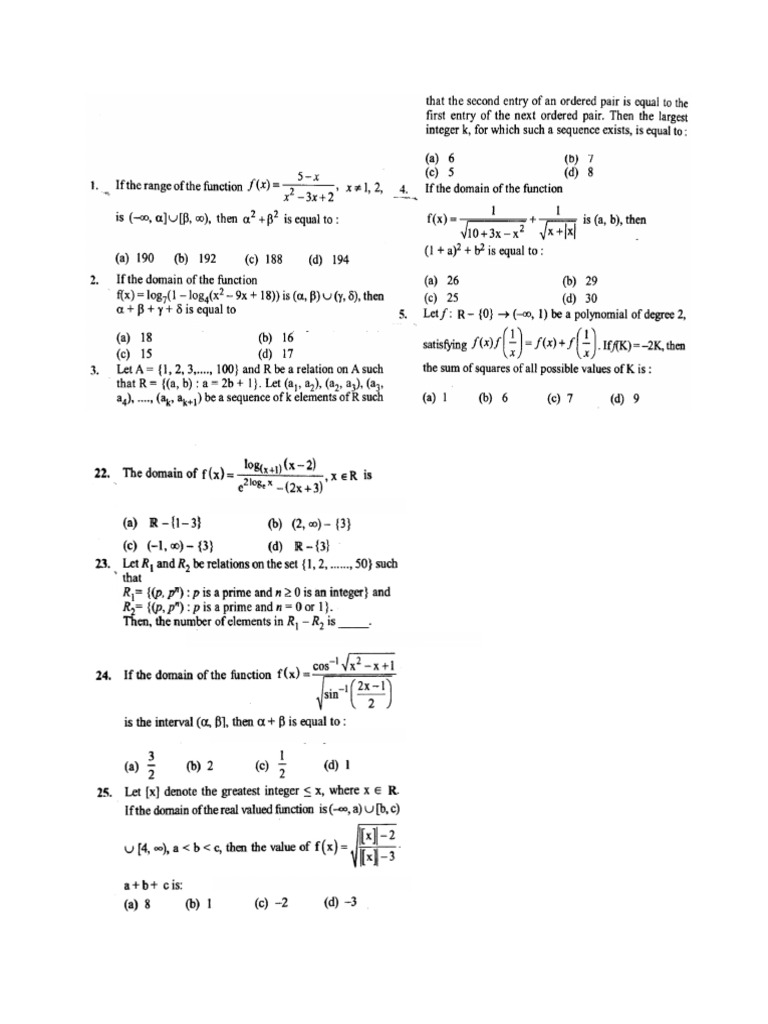 Relation and Functions Revision 3 | PDF