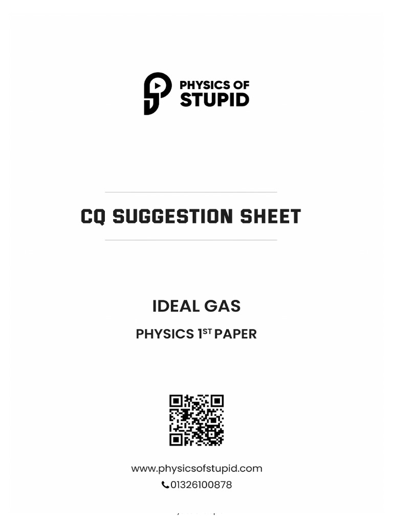 Ideal Gas CQ Sheet | PDF