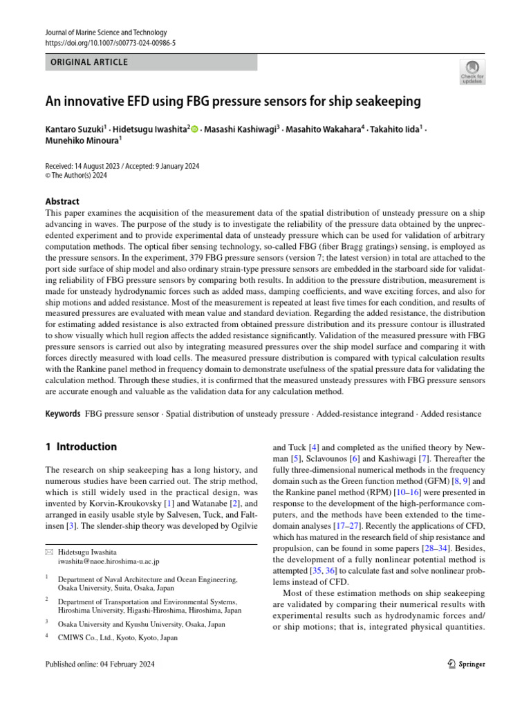 Innovative FBG Sensors for Ship Seakeeping | PDF | Pressure Measurement