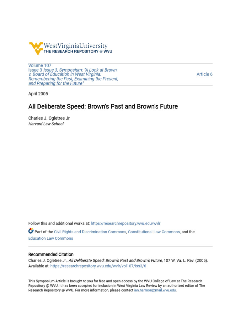 Ogletree 2005 | PDF | Brown V. Board Of Education | Society Of The ...