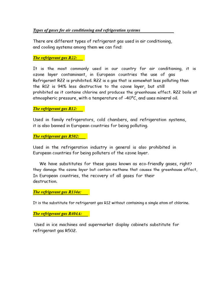 Refrigerants Types PDF | PDF | Atmosphere Of Earth | Ozone