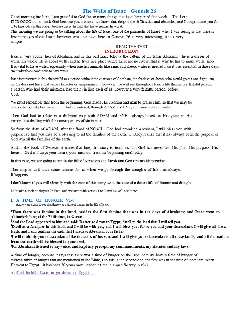 The Wells of Isaac | PDF | Isaac | Abraham