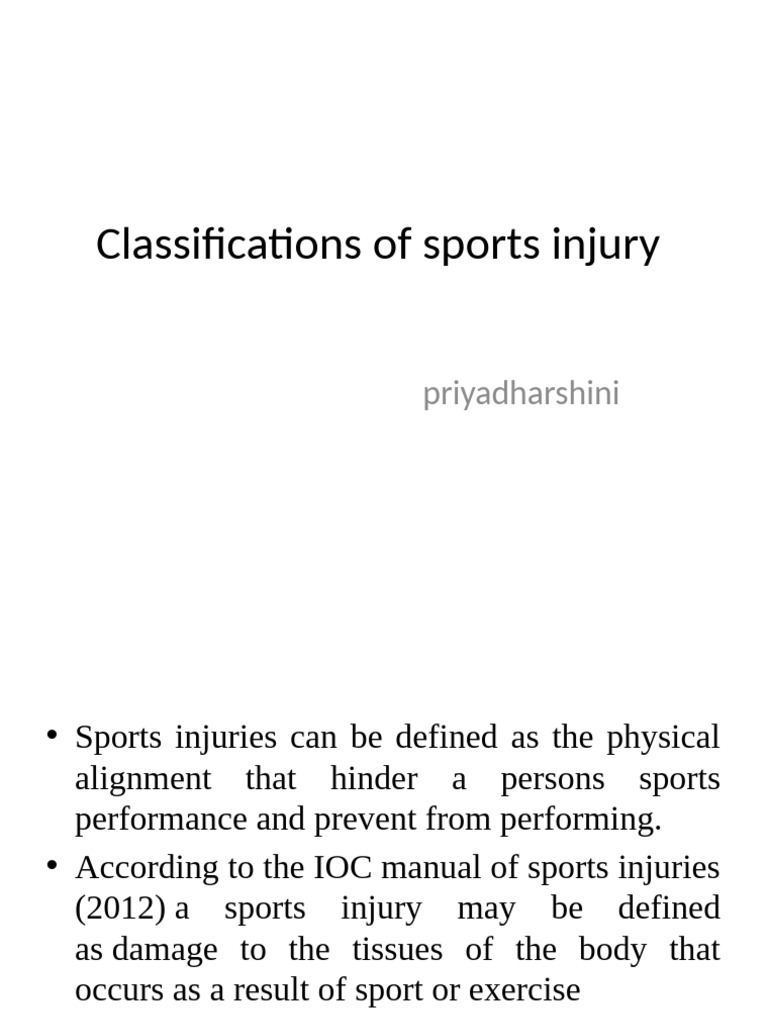 Sports Injury Classifications Explained | PDF | Joint | Injury