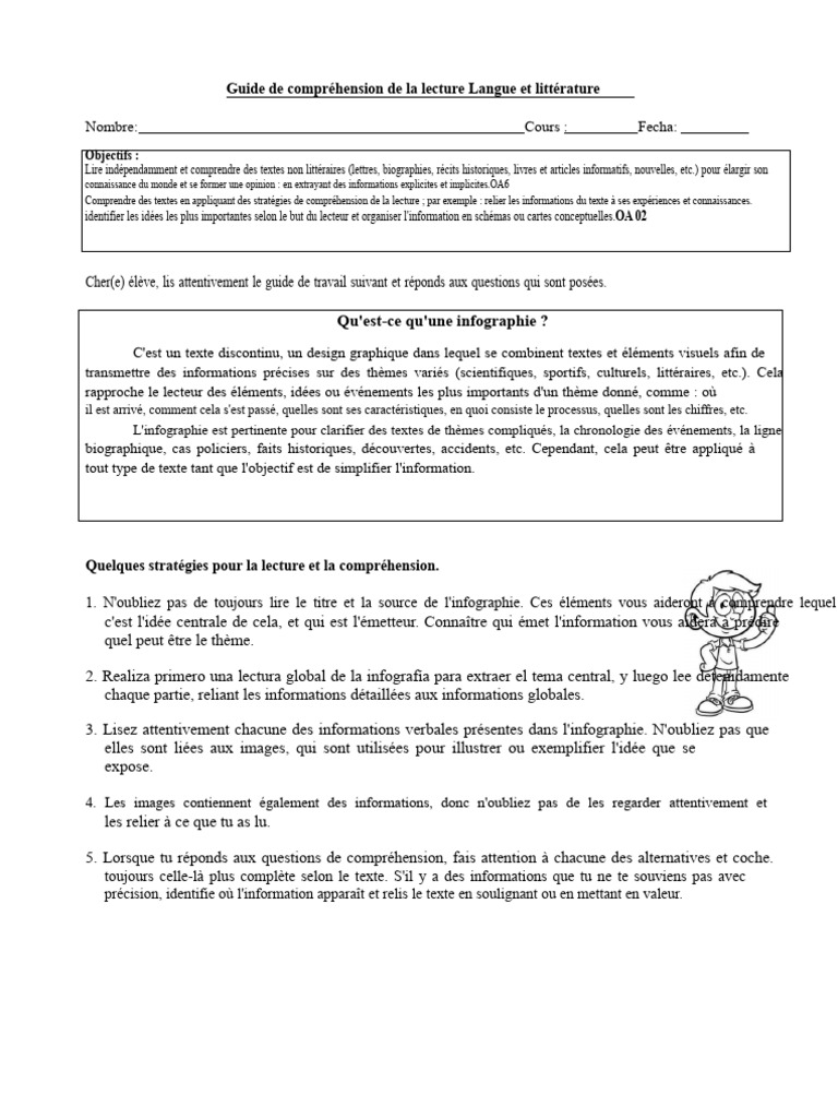 Guide de lecture et compréhension des textes | PDF