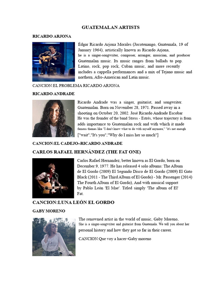 Notable Guatemalan Artists and Actors | PDF