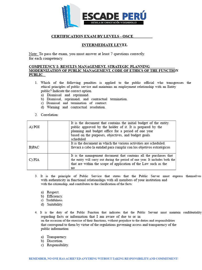 OSCE CERTIFICATION EXAM - INTERMEDIATE LEVEL - Doc. Jhon Gutierrez Inca.docx | PDF | Auction ...